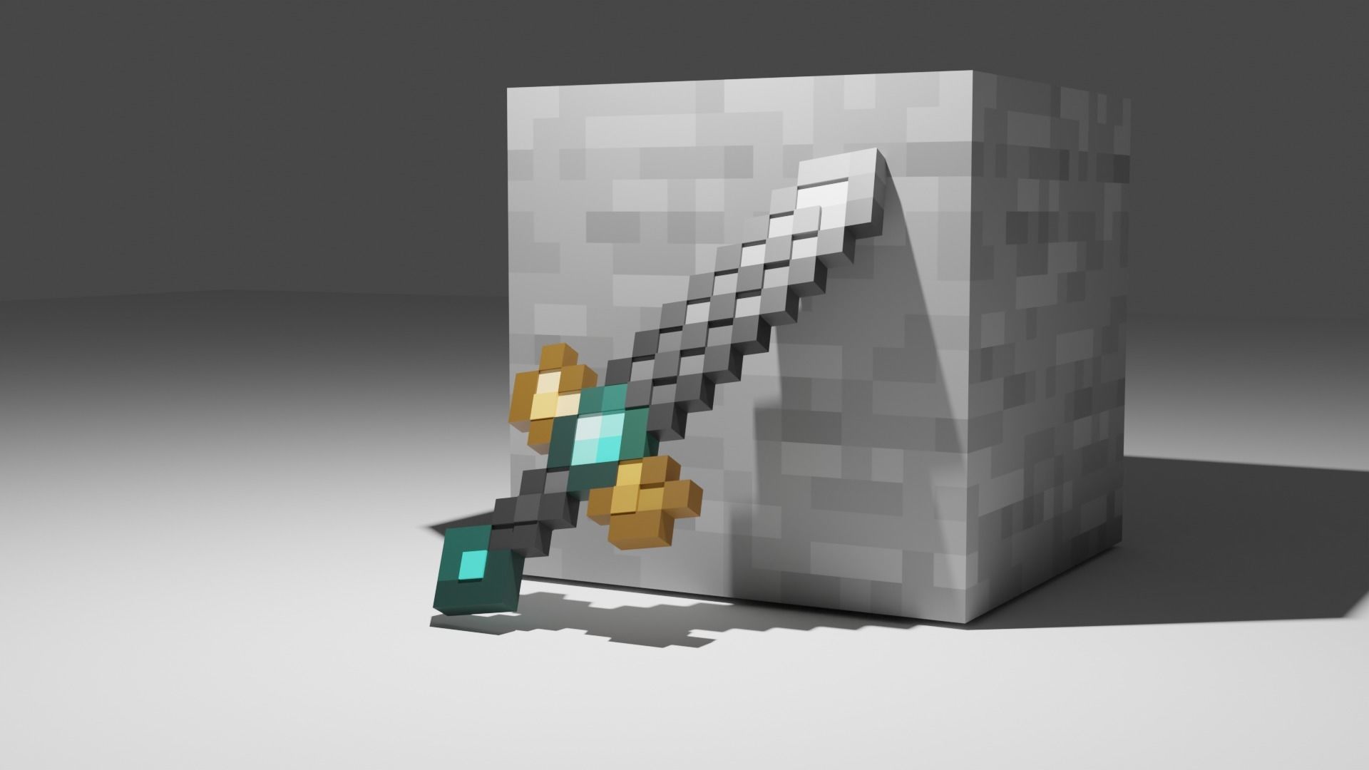 3D model Sword Minecraft Netherite VR / AR / low-poly | CGTrader