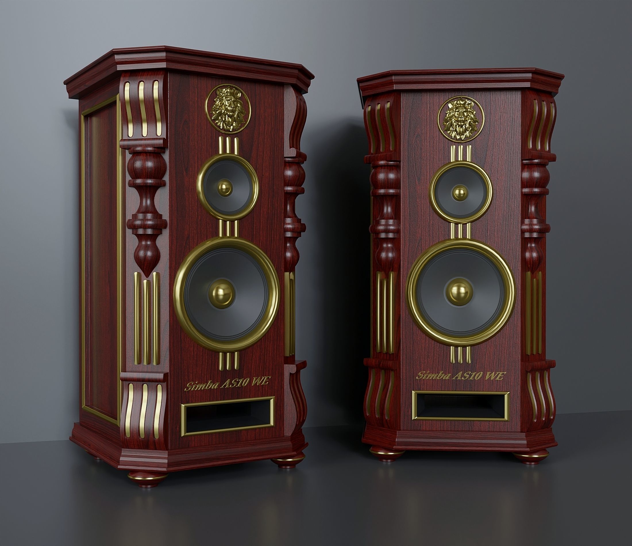 Speakers in vintage style 3D model | CGTrader