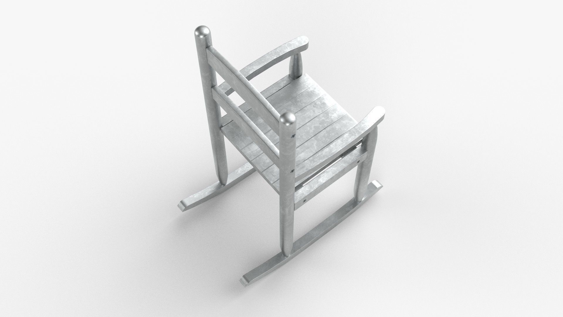 Chair No 9 Rocking Chair Cane Rocker Aluminum Version 3D model | CGTrader