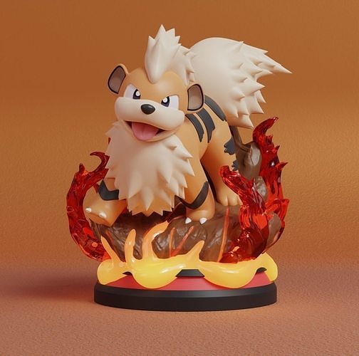 Pokemon - Growlithe Figure 3D model 3D printable | CGTrader