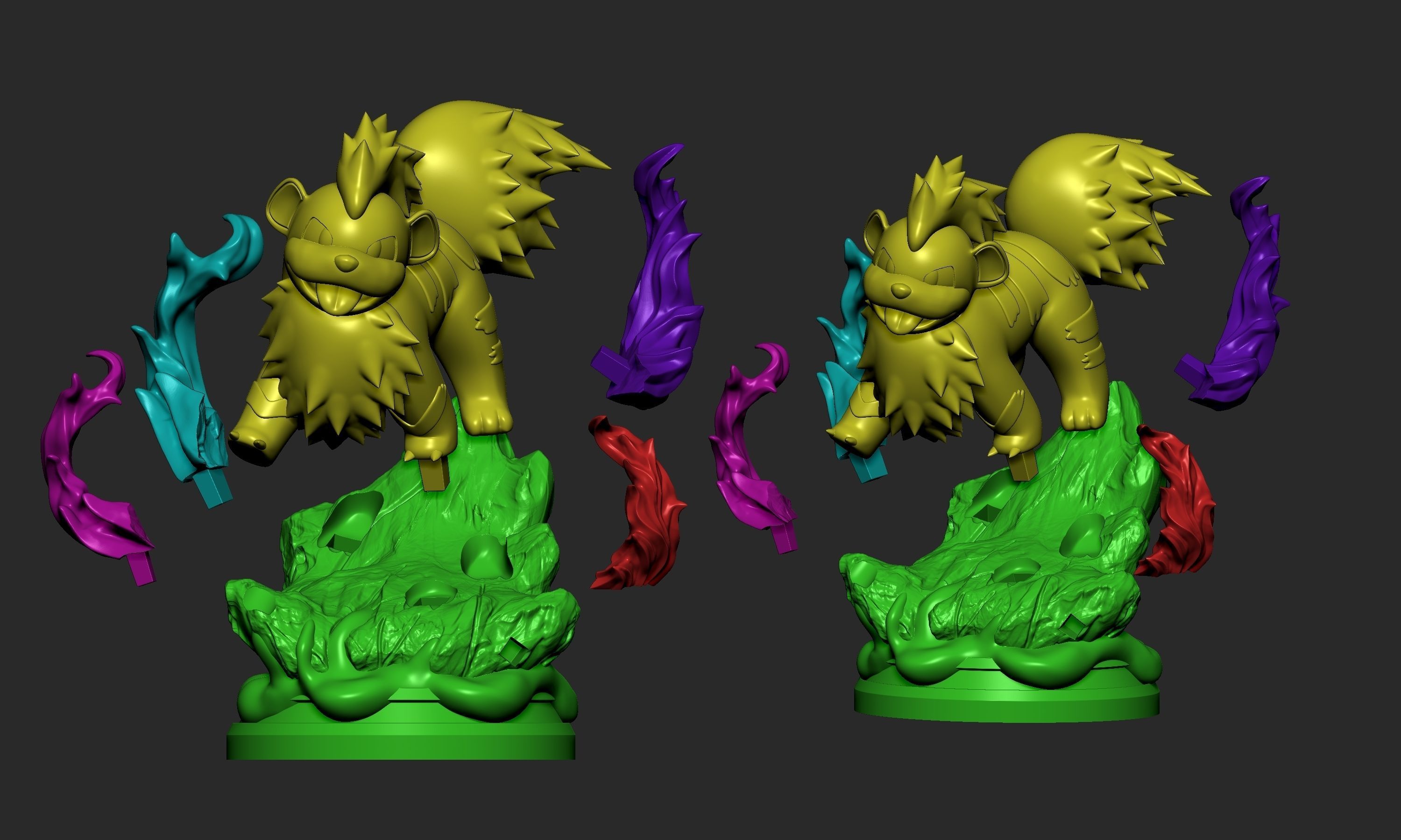 Pokemon - Growlithe Figure 3D model 3D printable | CGTrader
