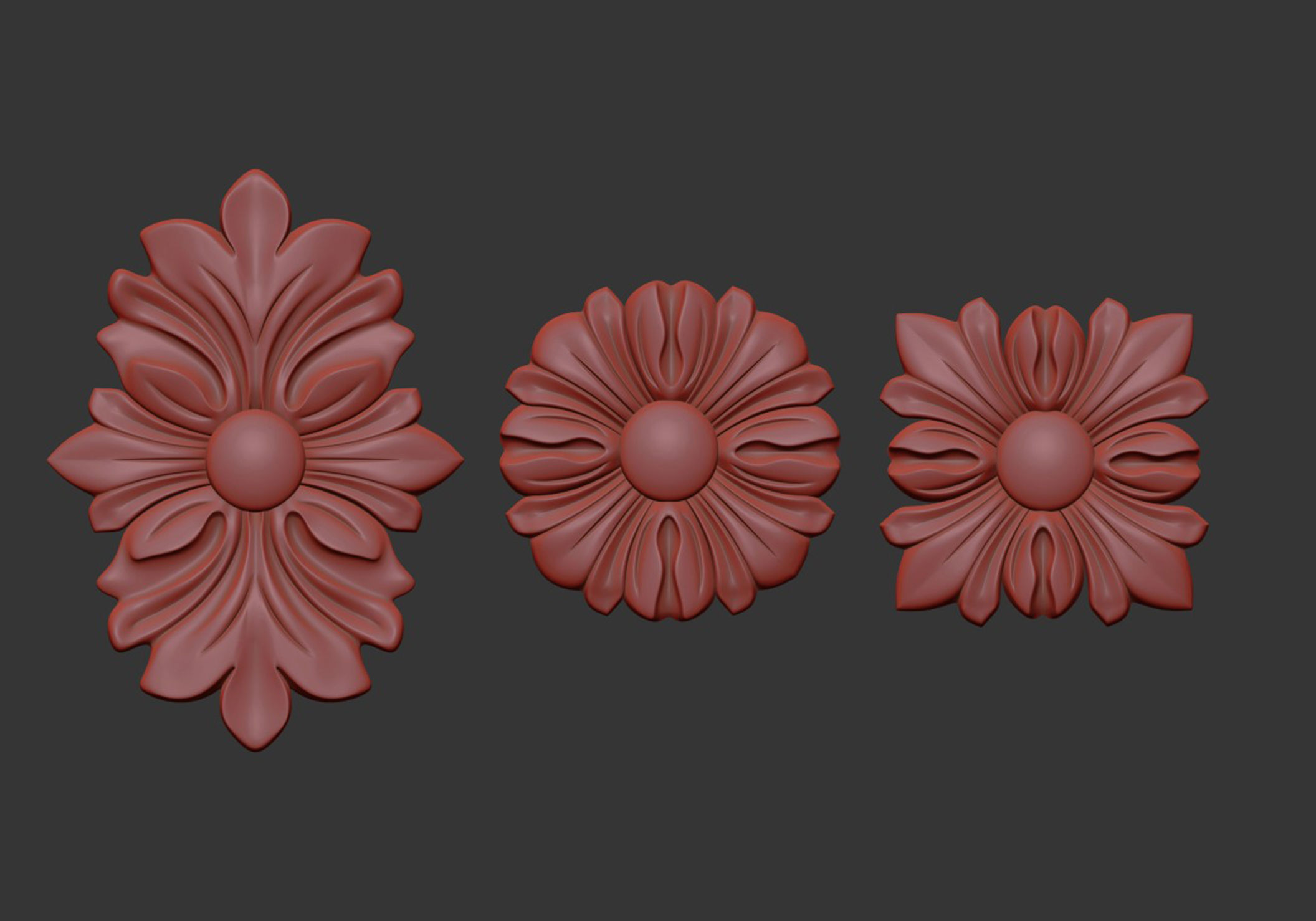 Carved rosette 3D model | CGTrader