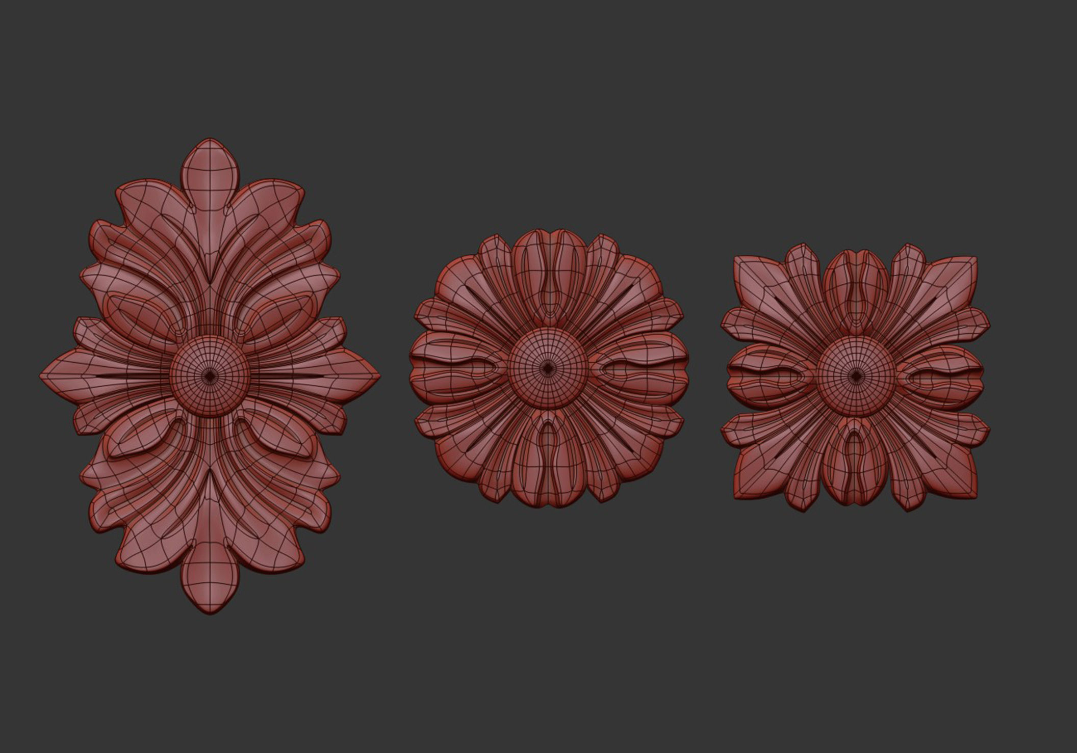 Carved rosette 3D model | CGTrader