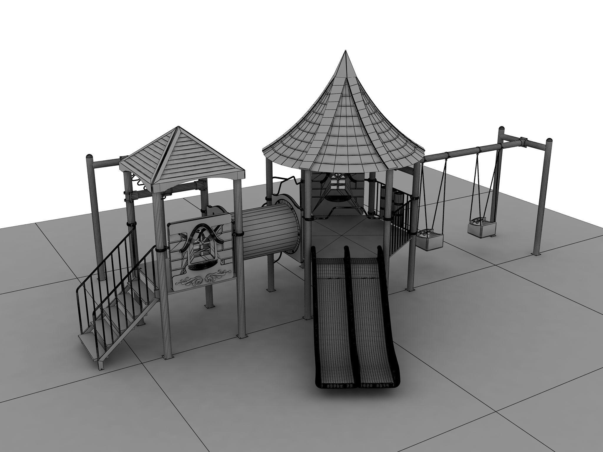 Hexagon Metal Playground 060 3D model | CGTrader