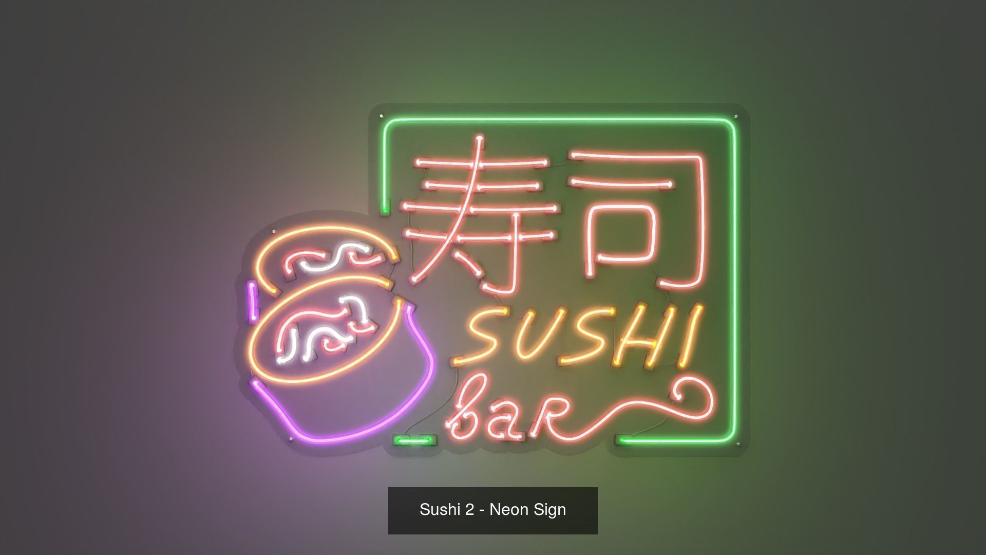 Sushi Neon Signs - 4 Pack 3D Model Collection | CGTrader