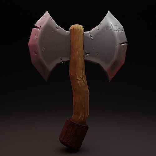 3D model Stylized Low Poly PBR Axe Game Ready VR / AR / low-poly | CGTrader