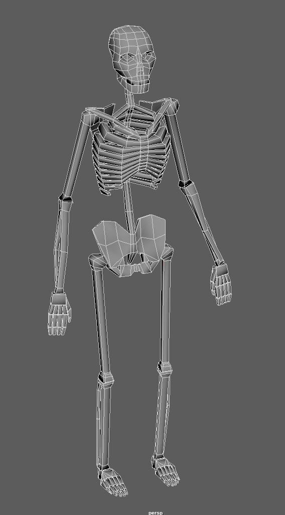 3D model Low Poly Skeleton 3D Model - Fully Rigged and Textured VR / AR ...
