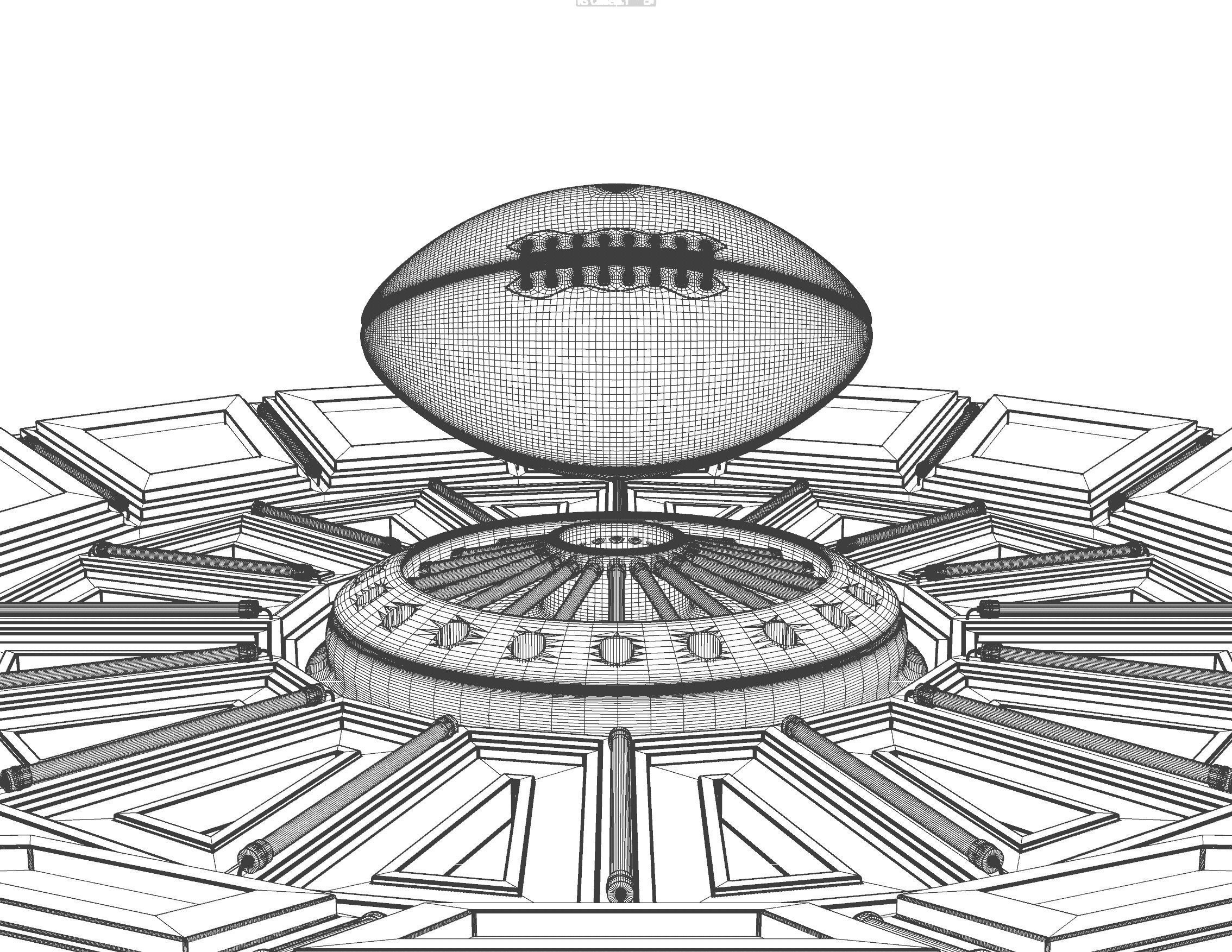 Futuristic American Football and Stage 3D model | CGTrader