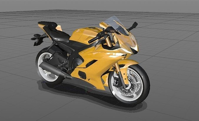 3D model Yamaha YZF 6 3D model - Heavy Bike - Sports Bikes LowPoly VR ...