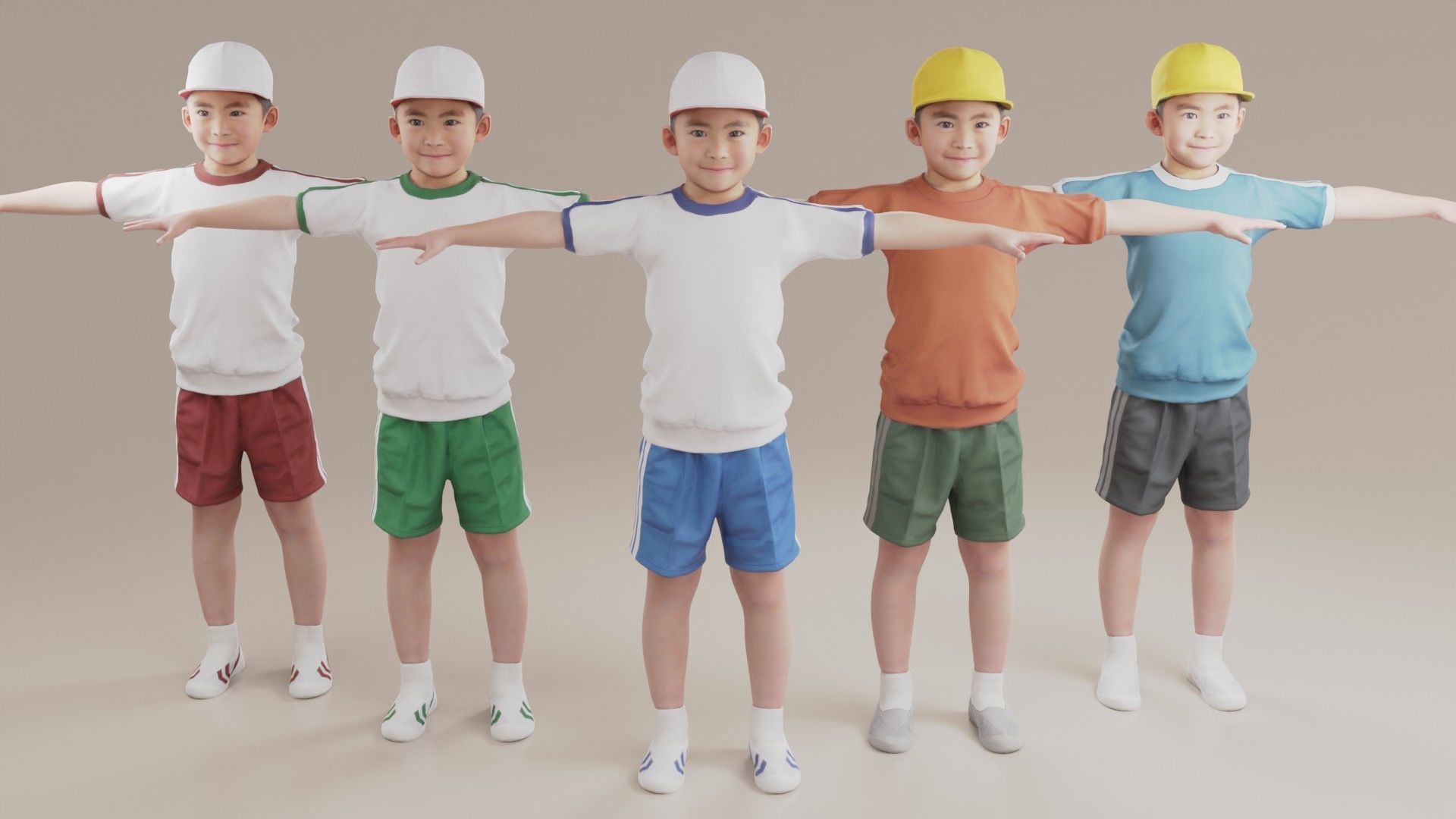 3D model Asian boy in gym uniform 209 Taku VR / AR / low-poly | CGTrader