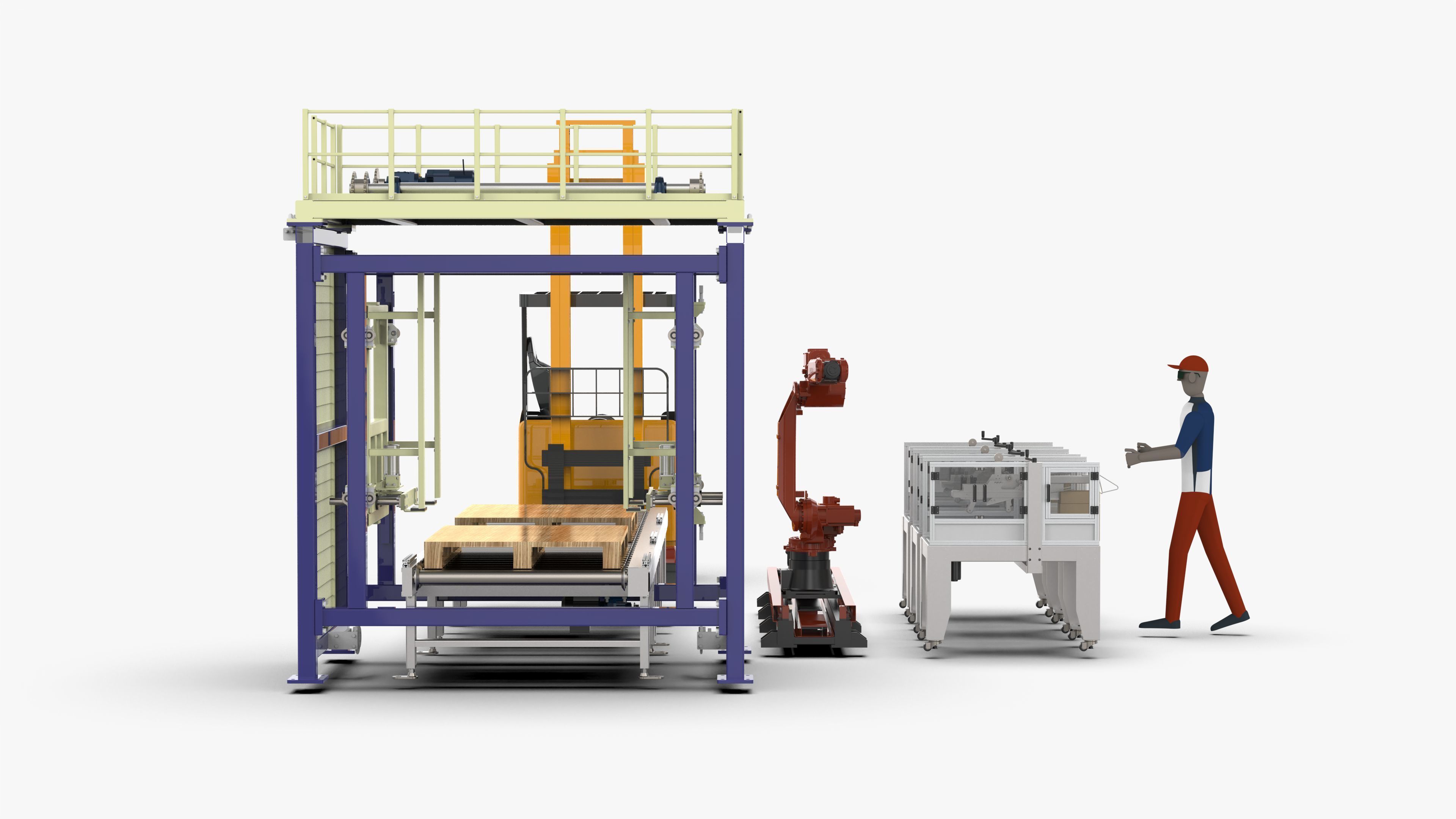 Automatic Cartons Packaging and Palletizing Machine 3D model | CGTrader