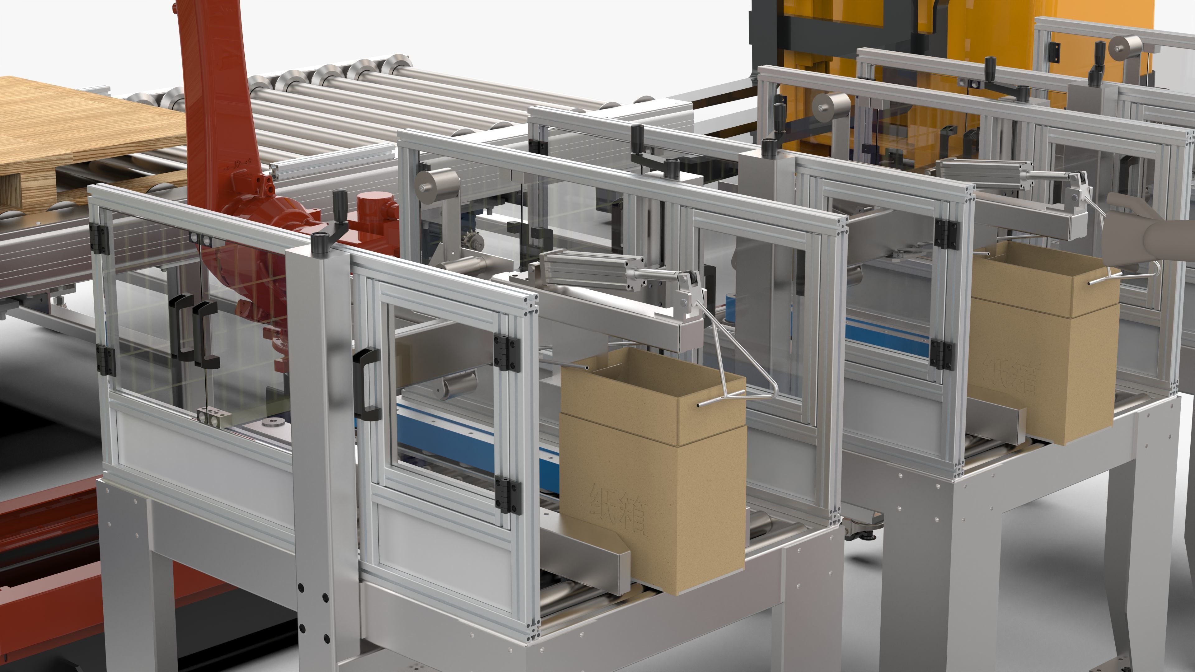 Automatic Cartons Packaging and Palletizing Machine 3D model | CGTrader
