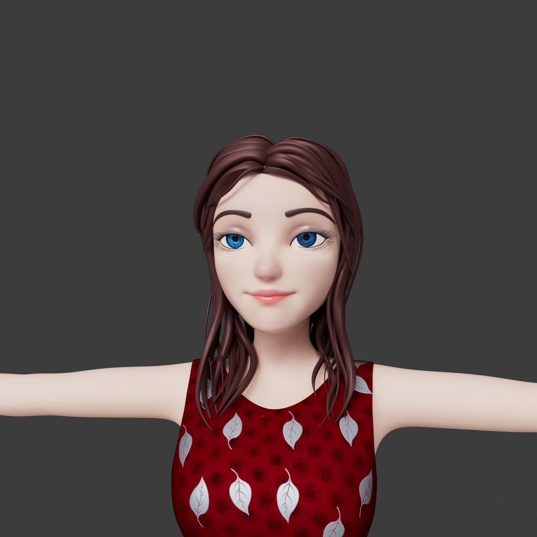 3d girl Sofia 3D model rigged | CGTrader
