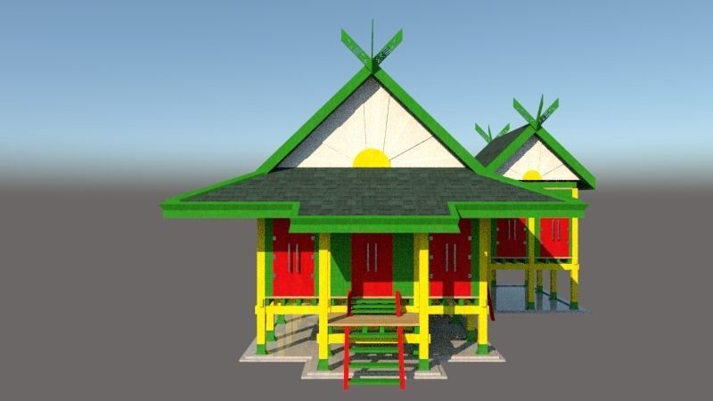 Rumah Tradisional Melayu Kedah Darul Aman Free 3d Model 3d Printable