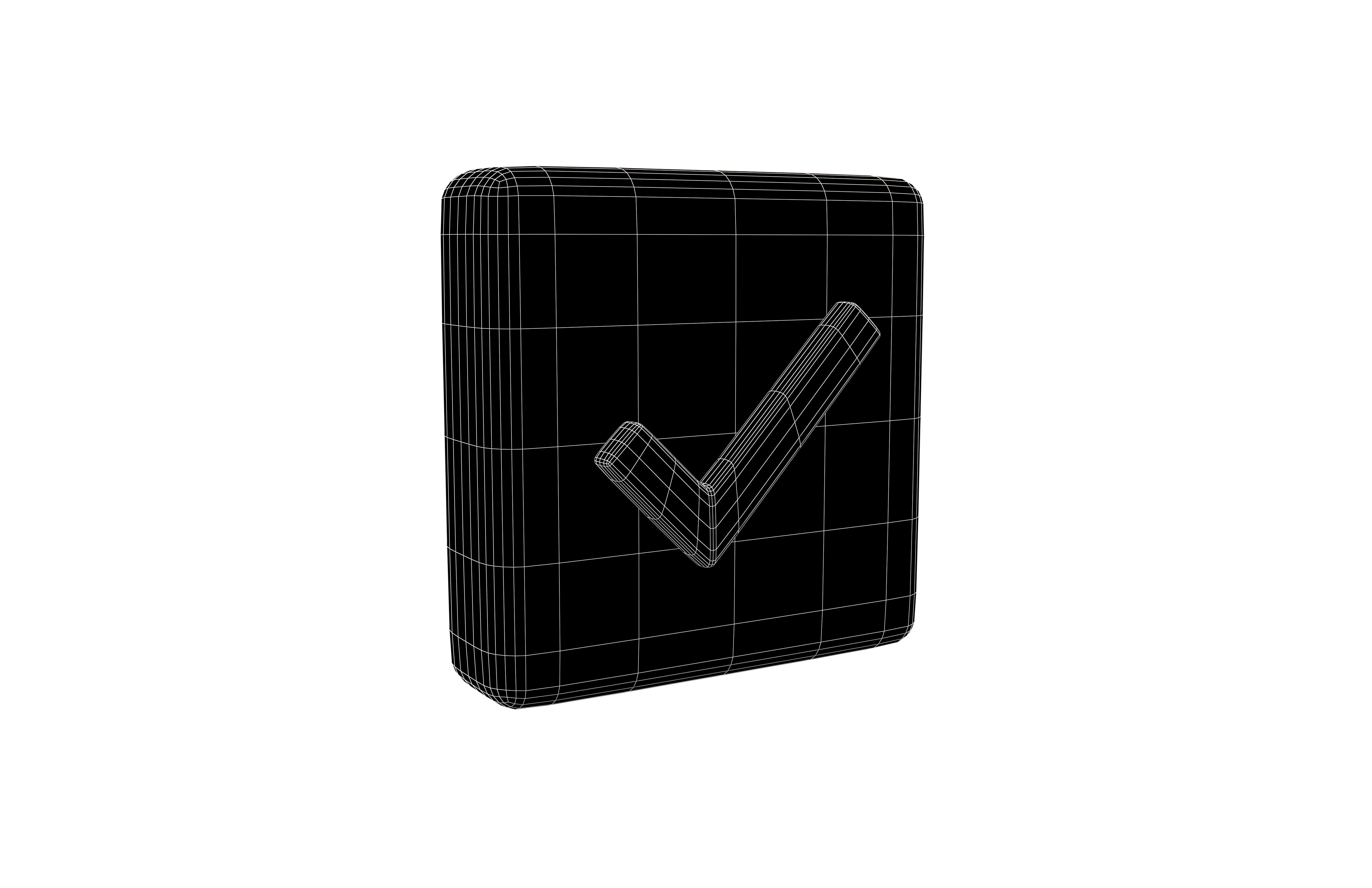 3D model Tick Icon Box V1 002 VR / AR / low-poly | CGTrader