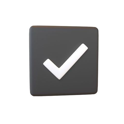 Tick Box Icon 3d