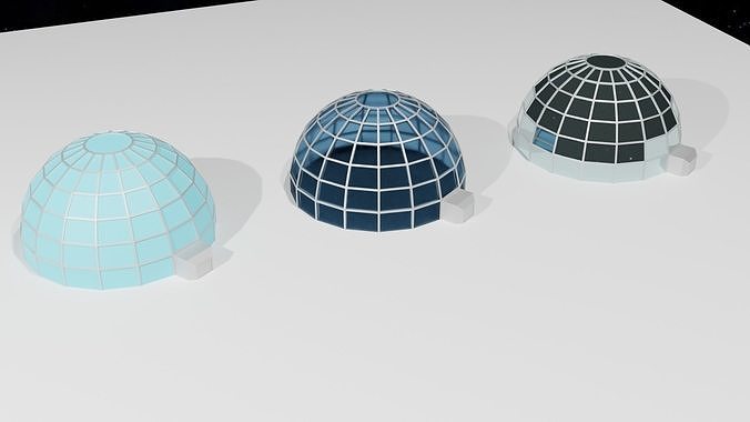 low-poly planetary domes free VR / AR / low-poly 3D model | CGTrader