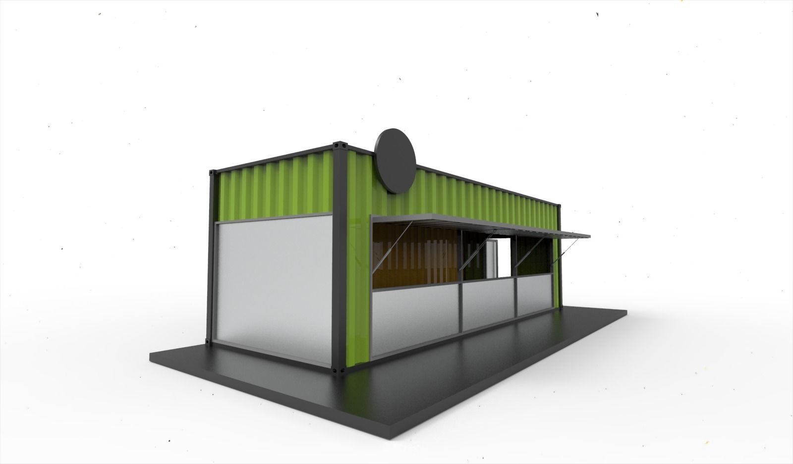 Container booth cafe model 2 3D model | CGTrader