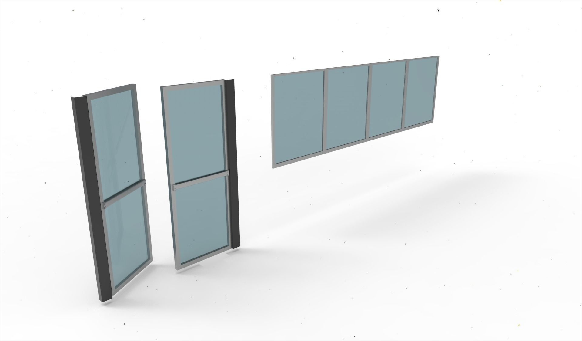 door window glass 2 3D model | CGTrader