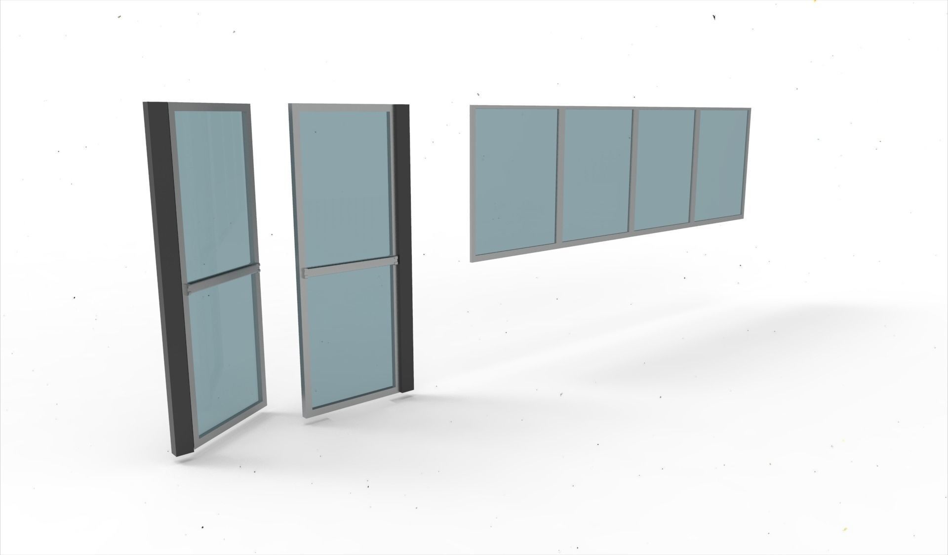 door window glass 2 3D model | CGTrader