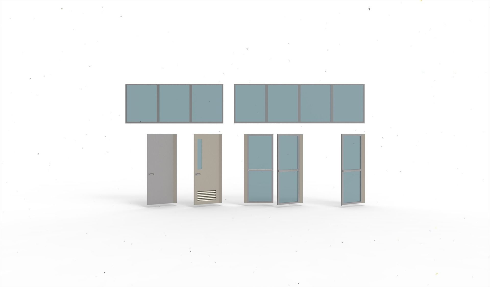 door window glass 5 3D model | CGTrader