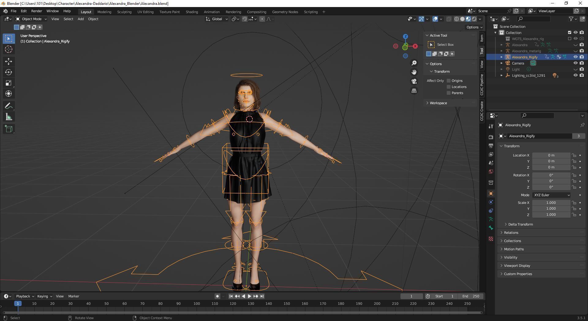 3D model Alexandra Daddario Rigged Animated 2500 Free Animation ...