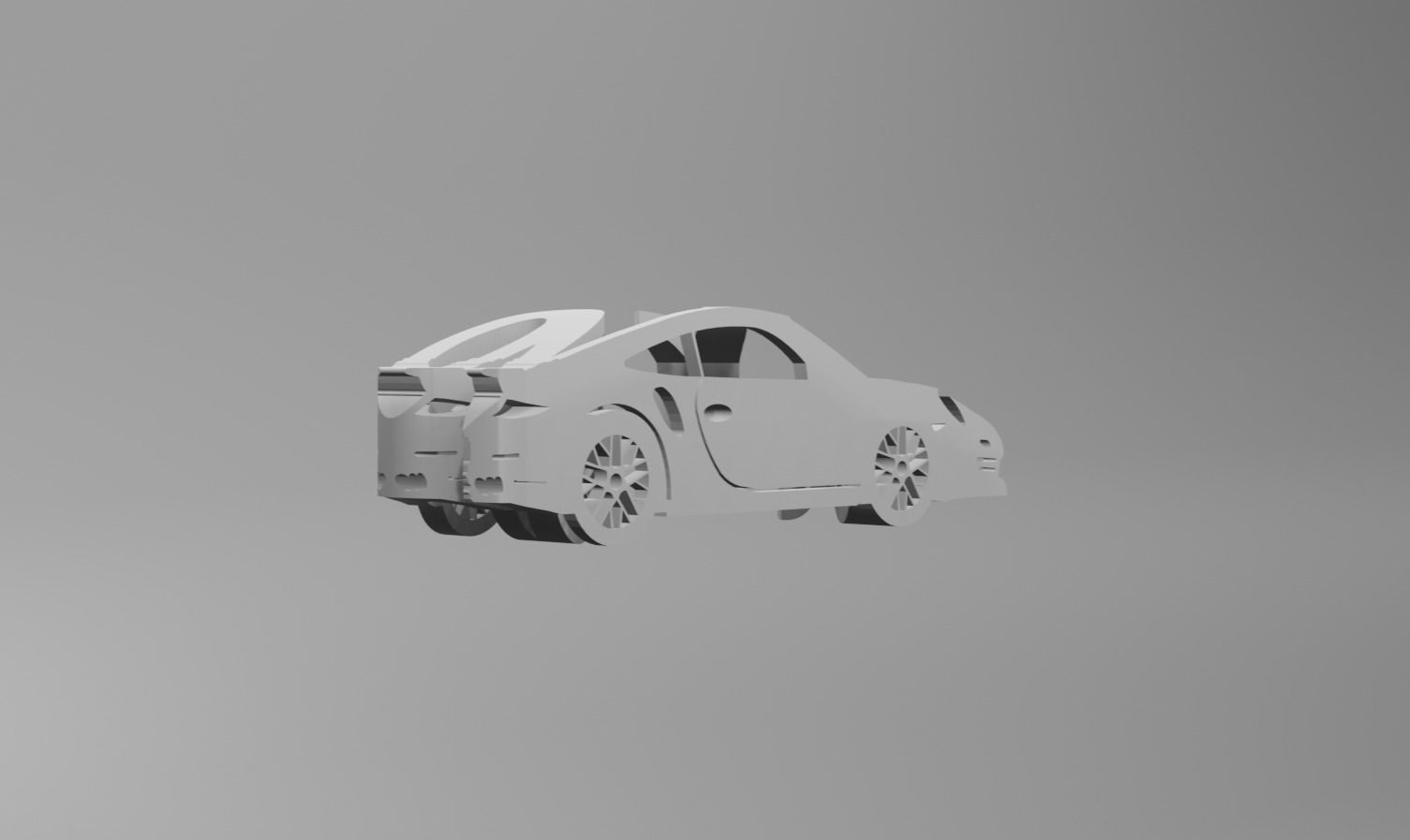 Porsche 911 Turbo - Keychain 3D model 3D printable | CGTrader