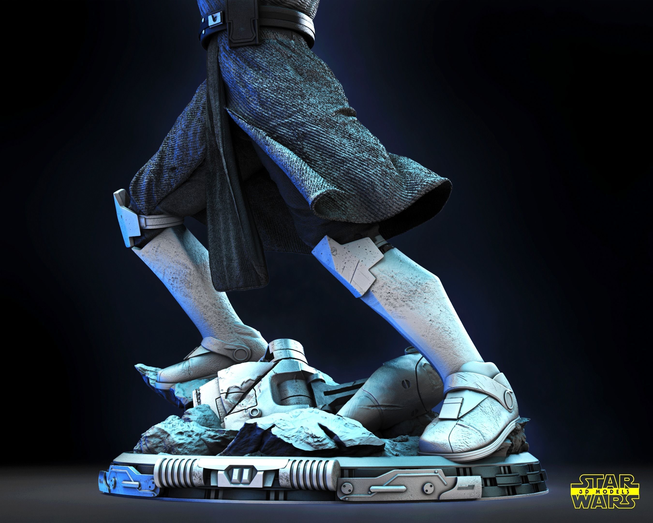 Obi Wan Kenobi Clone Wars Sculpture Star Wars 3D Models 3D model 3D ...