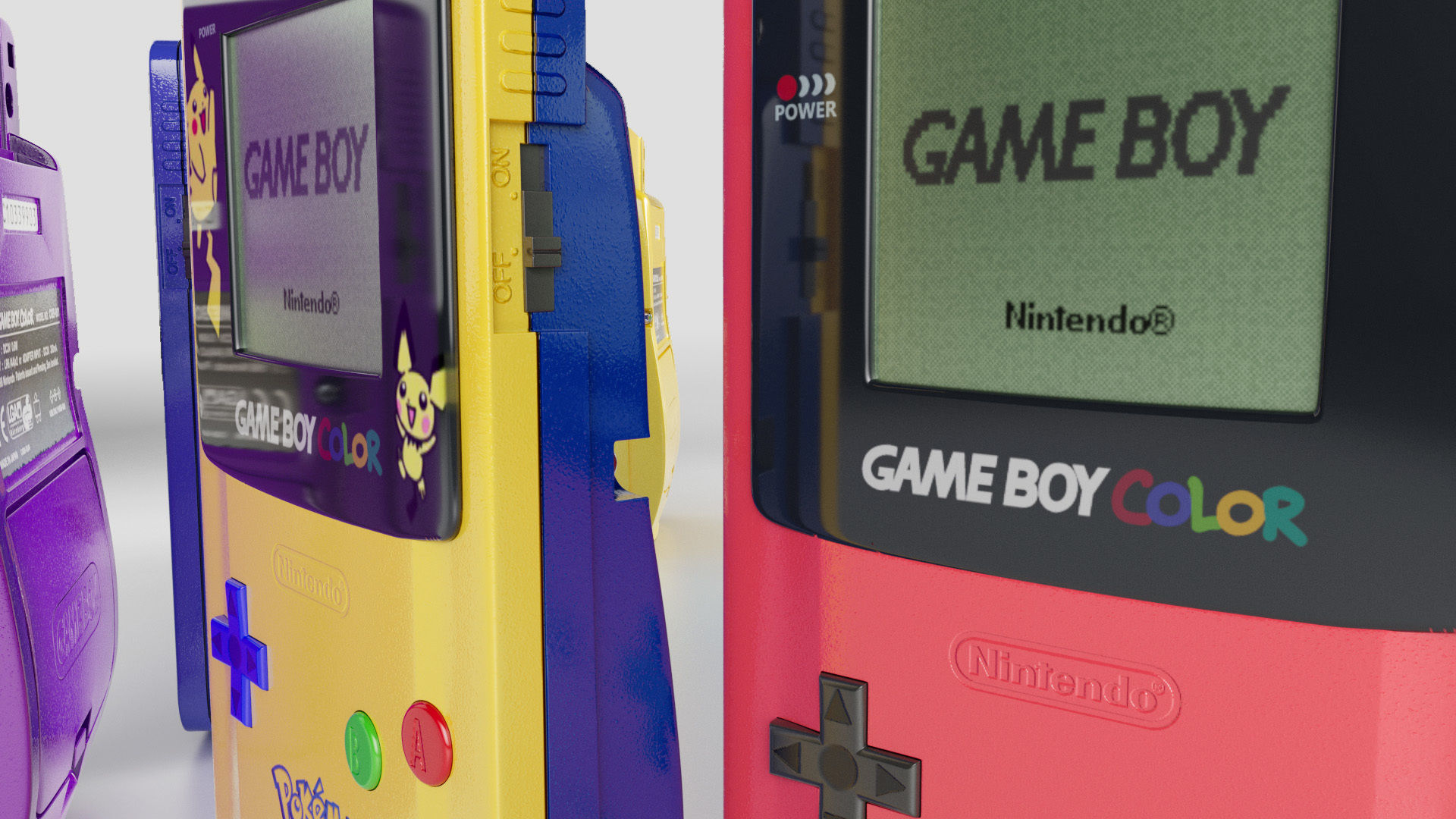 Nintendo Gameboy 6 colors and one collector 3D model | CGTrader