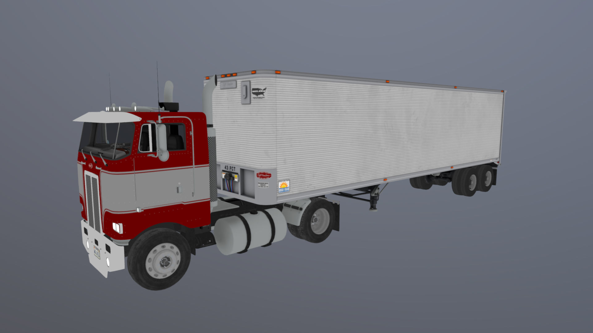 3D model Peterbilt 362 daycab dryvan VR / AR / low-poly | CGTrader