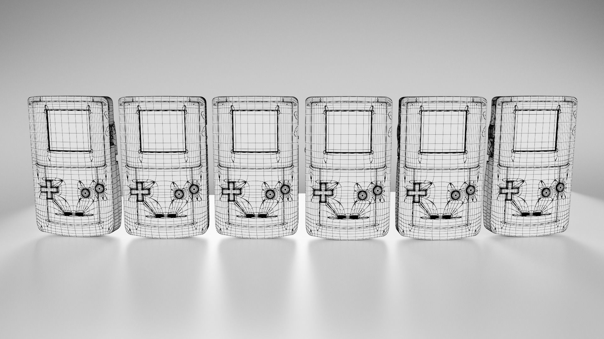 Nintendo Gameboy Color 6 colors 3D model | CGTrader