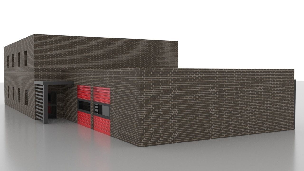 3D model City Fire Station 1 VR / AR / low-poly | CGTrader