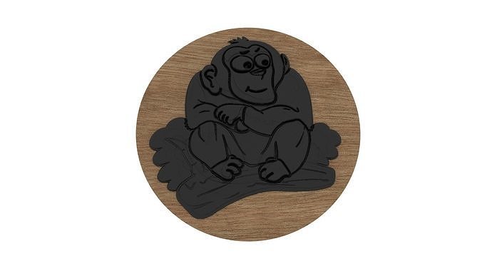 Monkey Medallion 3D model 3D printable | CGTrader