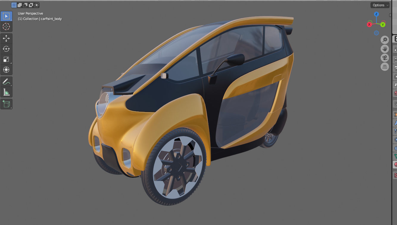 Concept 3 wheel electric vehicle 3D model | CGTrader