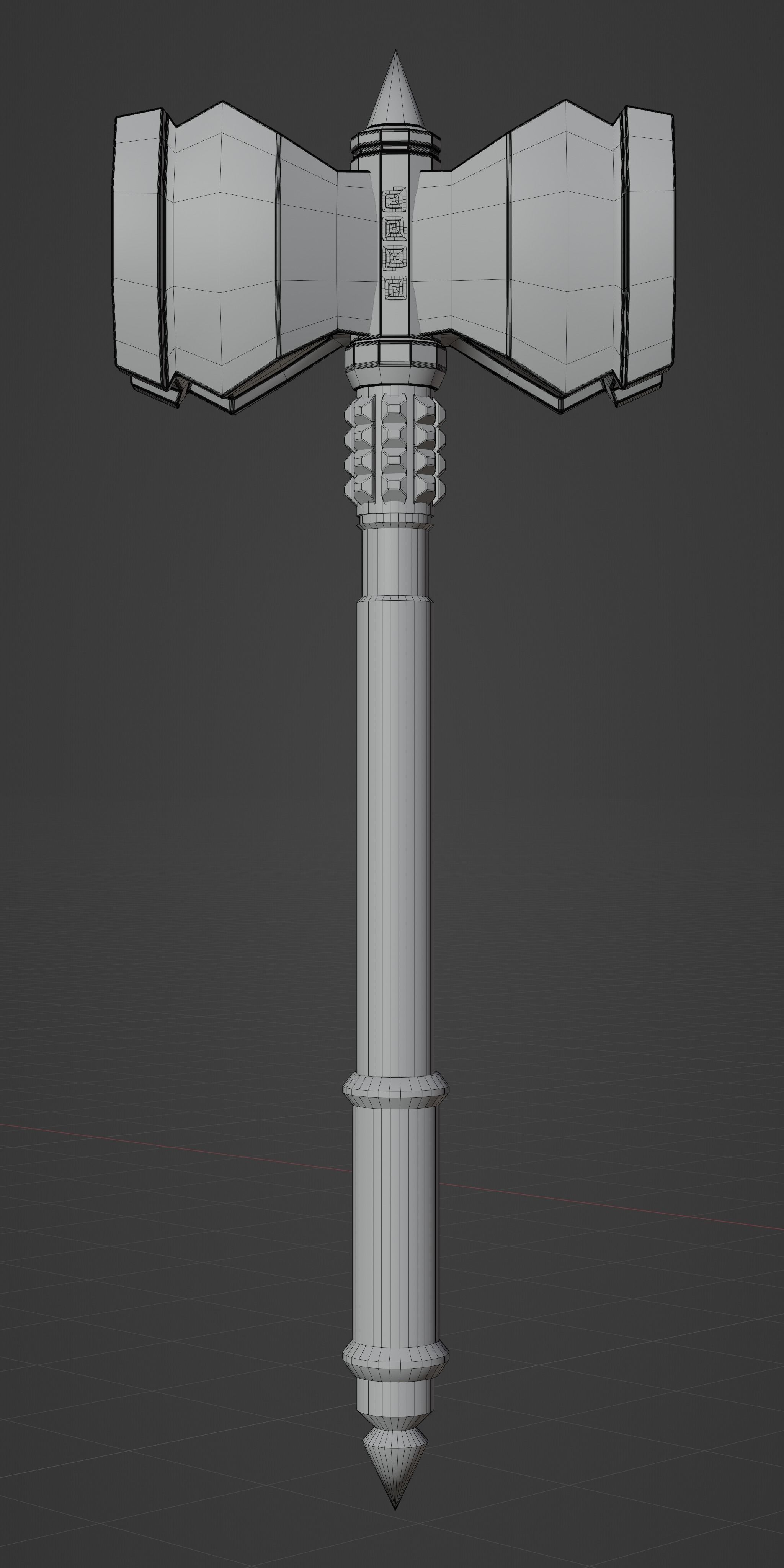 Medieval Big War Hammer 3D model | CGTrader