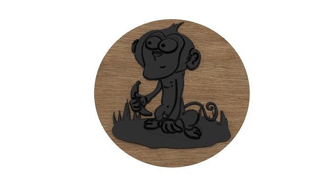 Monkey Medallion 3D model 3D printable | CGTrader