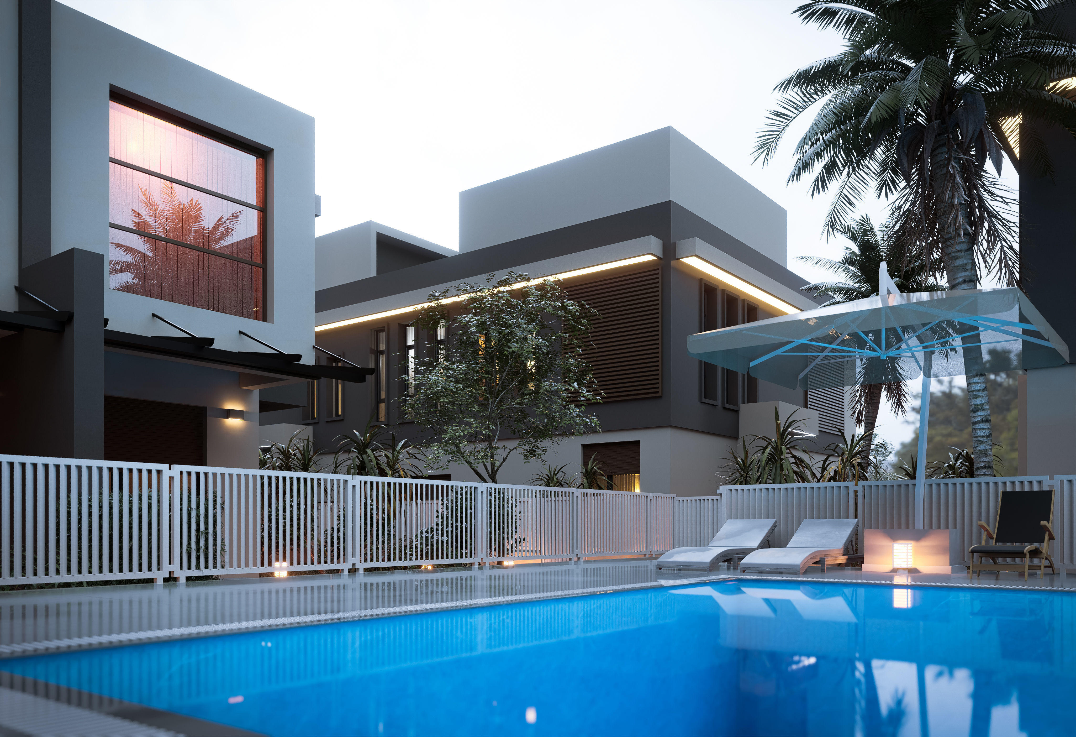 8 block villa project 3D model | CGTrader