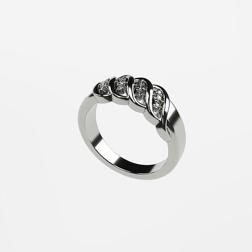 twelve stone ocean engagement ring 3D model 3D printable | CGTrader