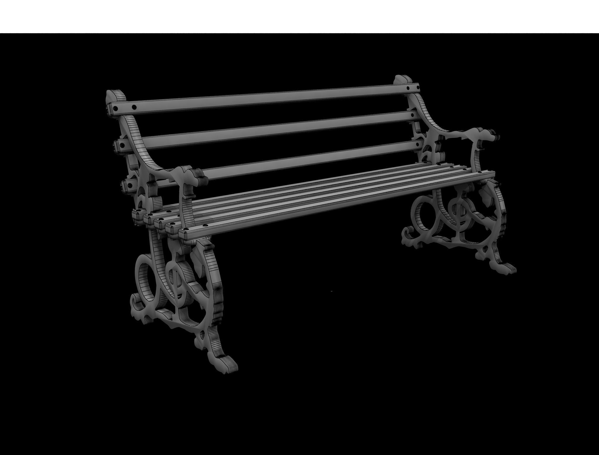Modern Moulding Bench 15 3D model | CGTrader