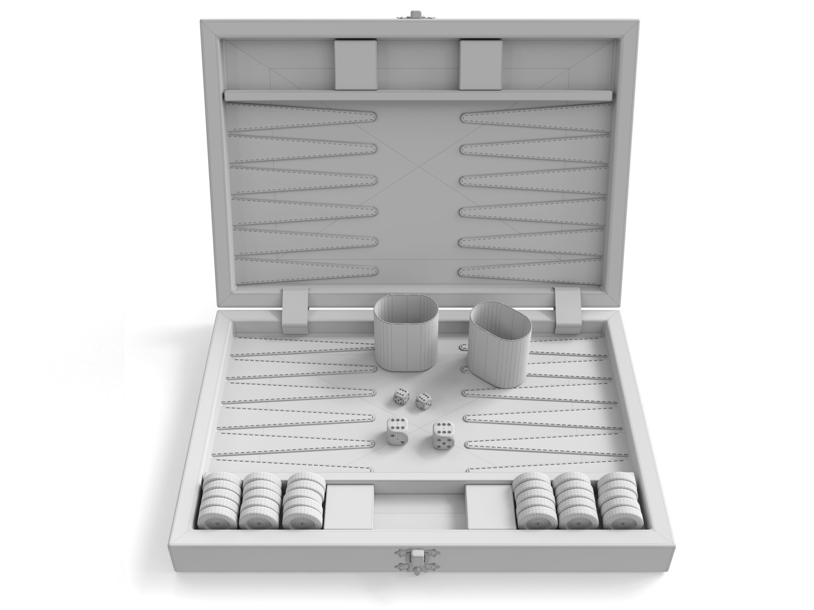 Vintage backgammon travel set 3D model | CGTrader
