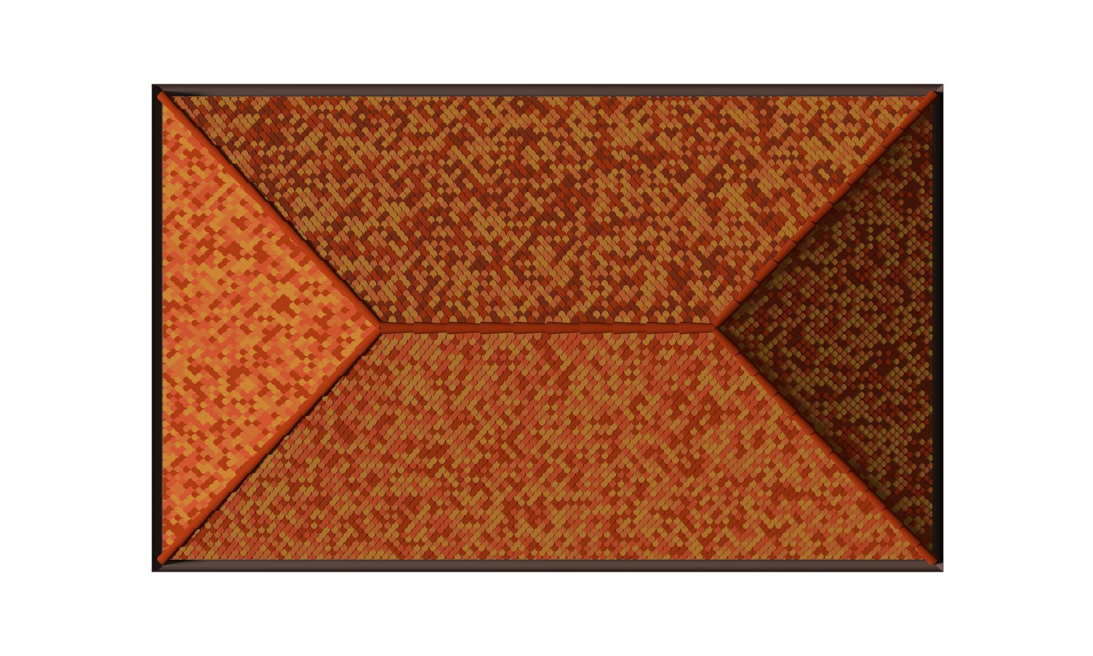 Hip roof with clay tile 2302 3D model | CGTrader