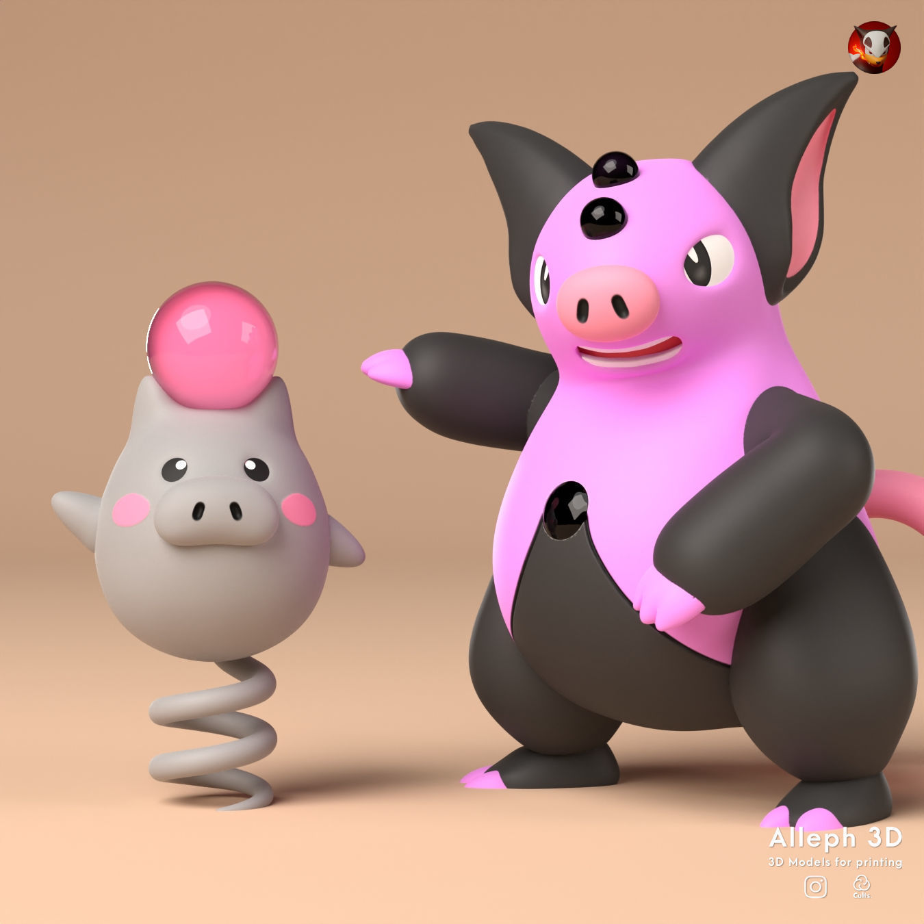 Pokemon spoink evolution pack 3D model 3D printable | CGTrader