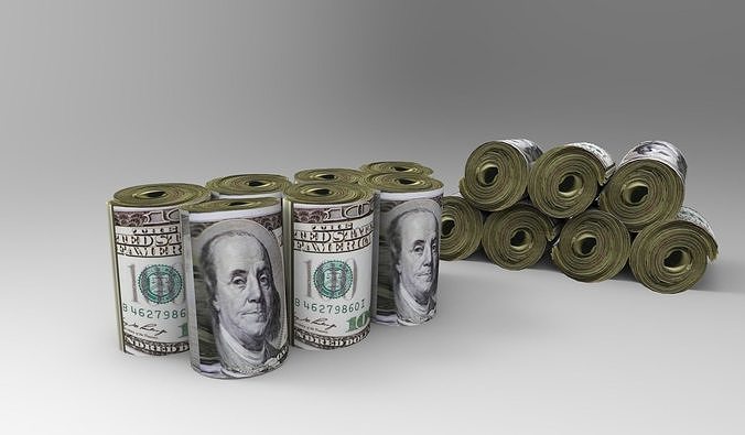 Rolled dollar 3D model | CGTrader