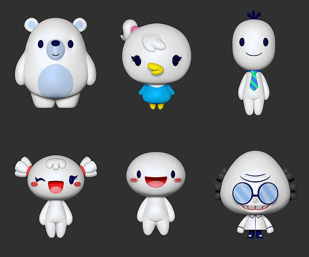Chibi Character Pack 01 3D model 3D printable | CGTrader