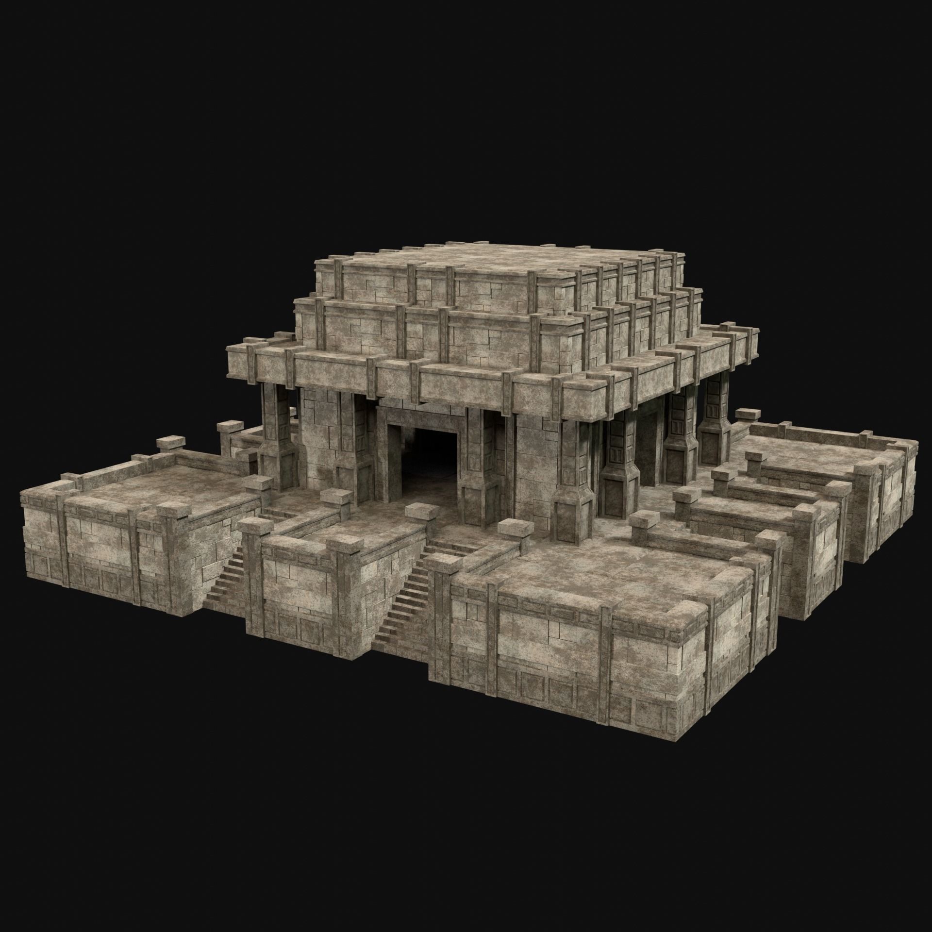 3D model ANCIENT TEMPLE PYRAMID AZTEC MAYAN INCA PLATFORM RUIN ...