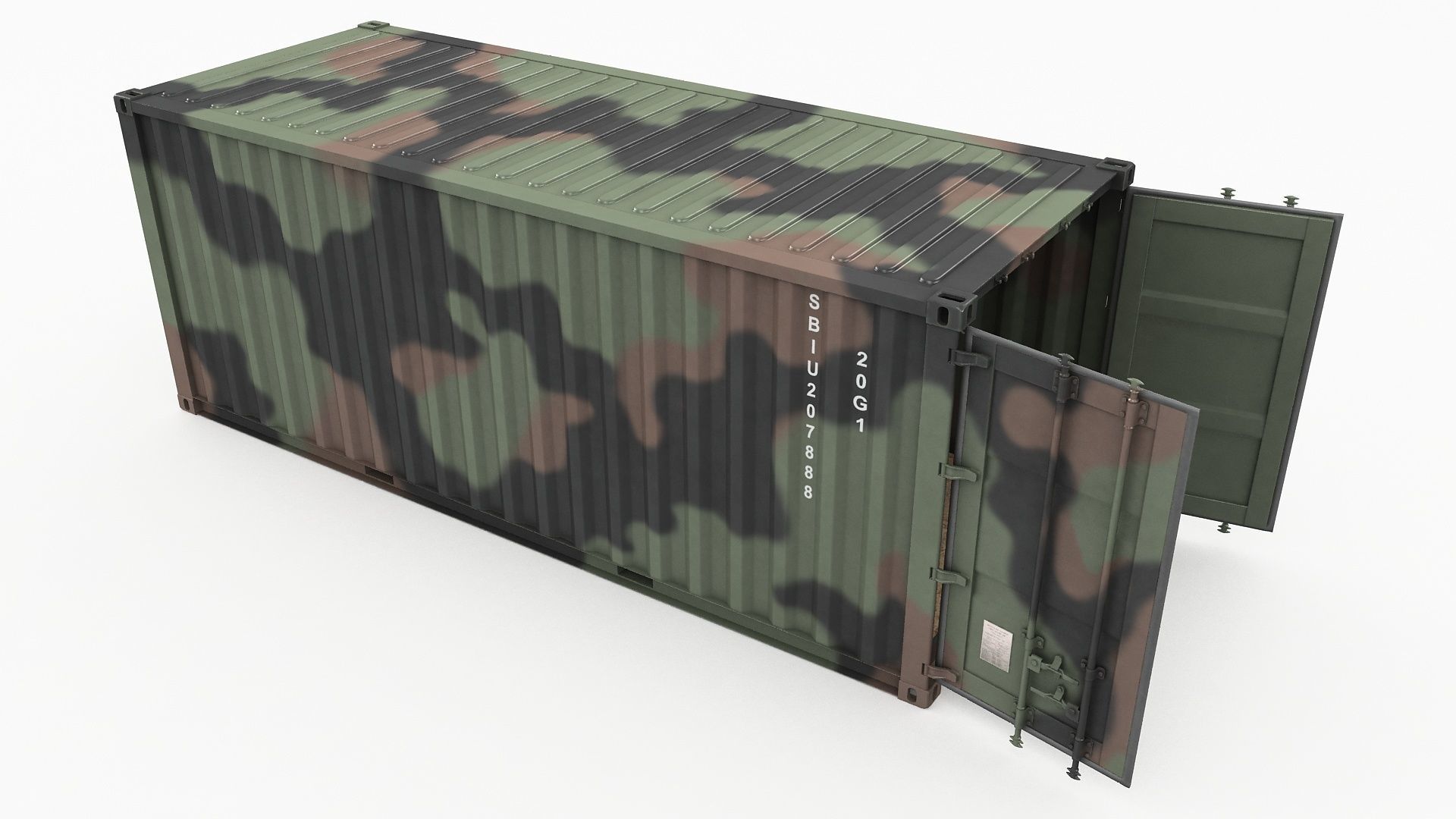 20ft Military Container Camouflage 3D model | CGTrader