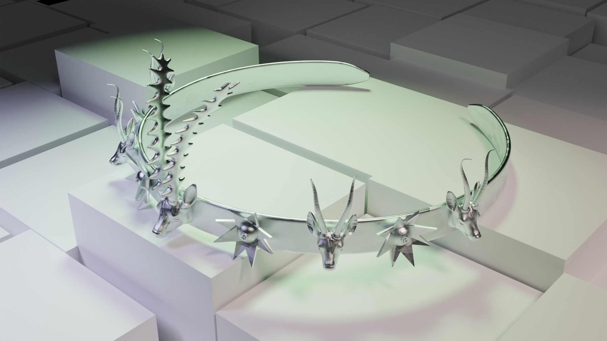 Enchanting Egypt - Golden Gazelles and Stag Headband 3D model 3D ...