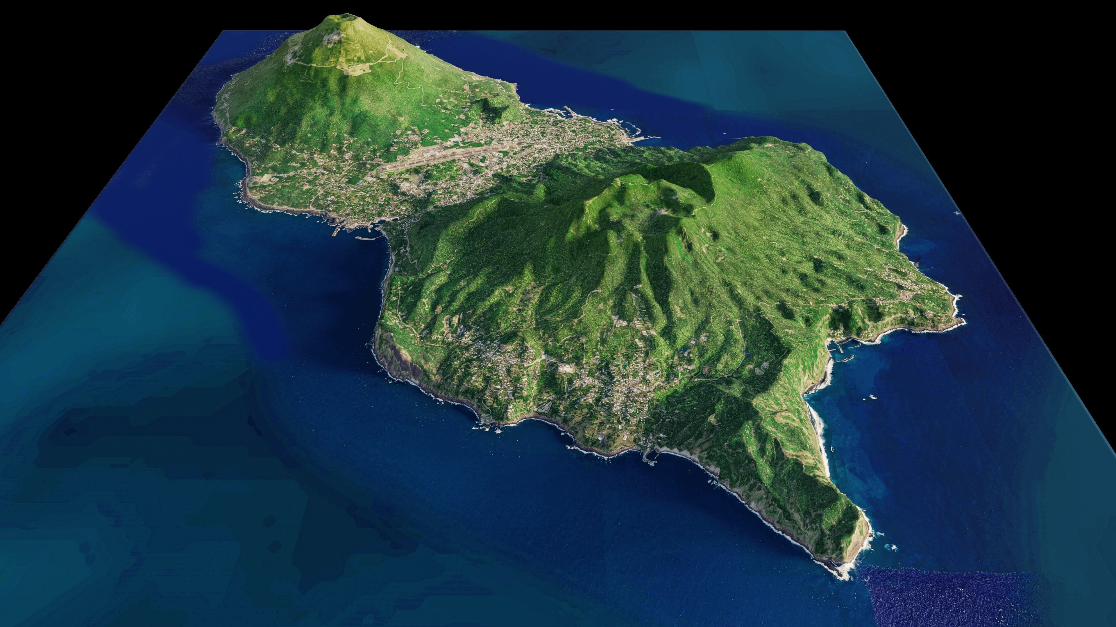 Hachijo Island full 3d terrain 3D model | CGTrader