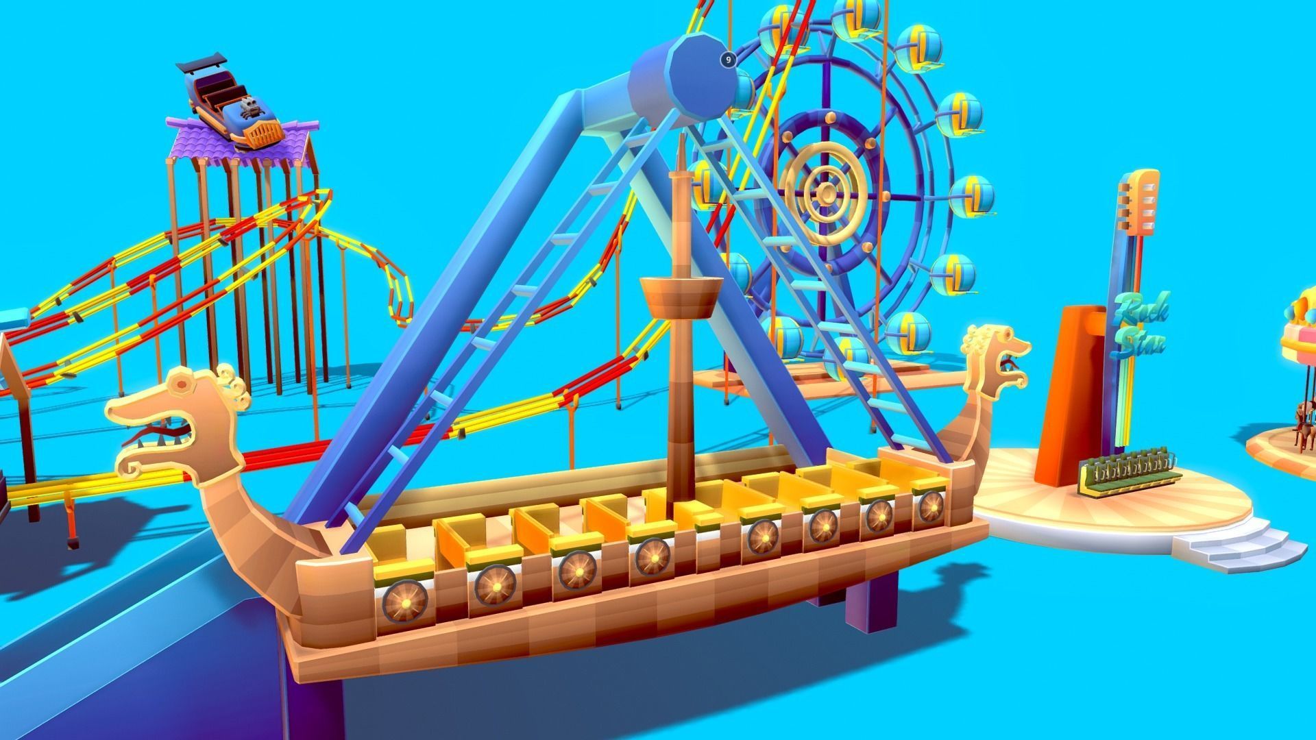 3D model Amusement Park Asset Pack VR / AR / low-poly | CGTrader