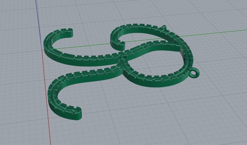 Pendant Letter R Model 3832 3D model 3D printable | CGTrader